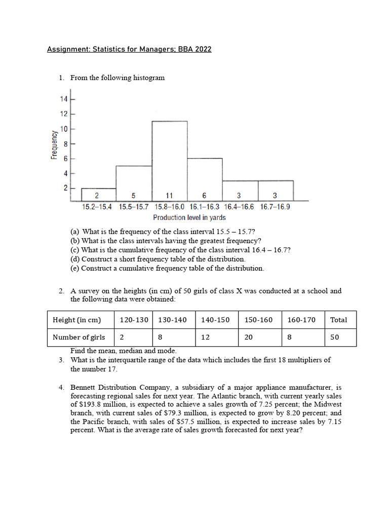 Assignment | PDF | Probability Distribution | Mode (Statistics)