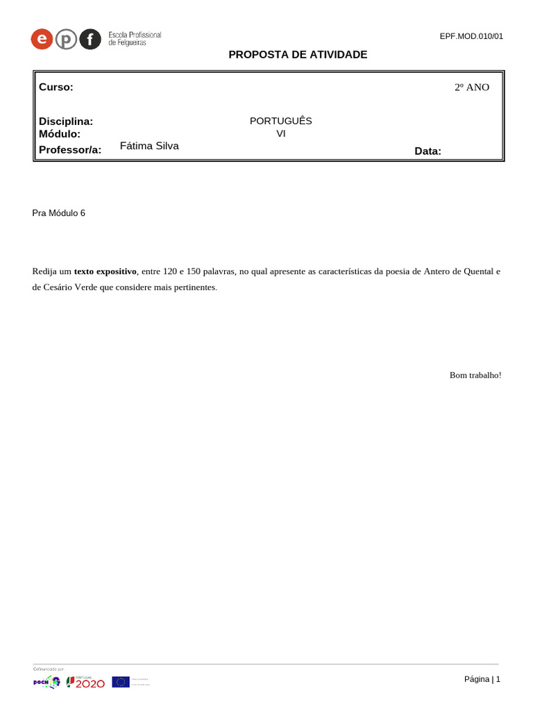 Ficha de Recuperacao Modulo 6 | PDF