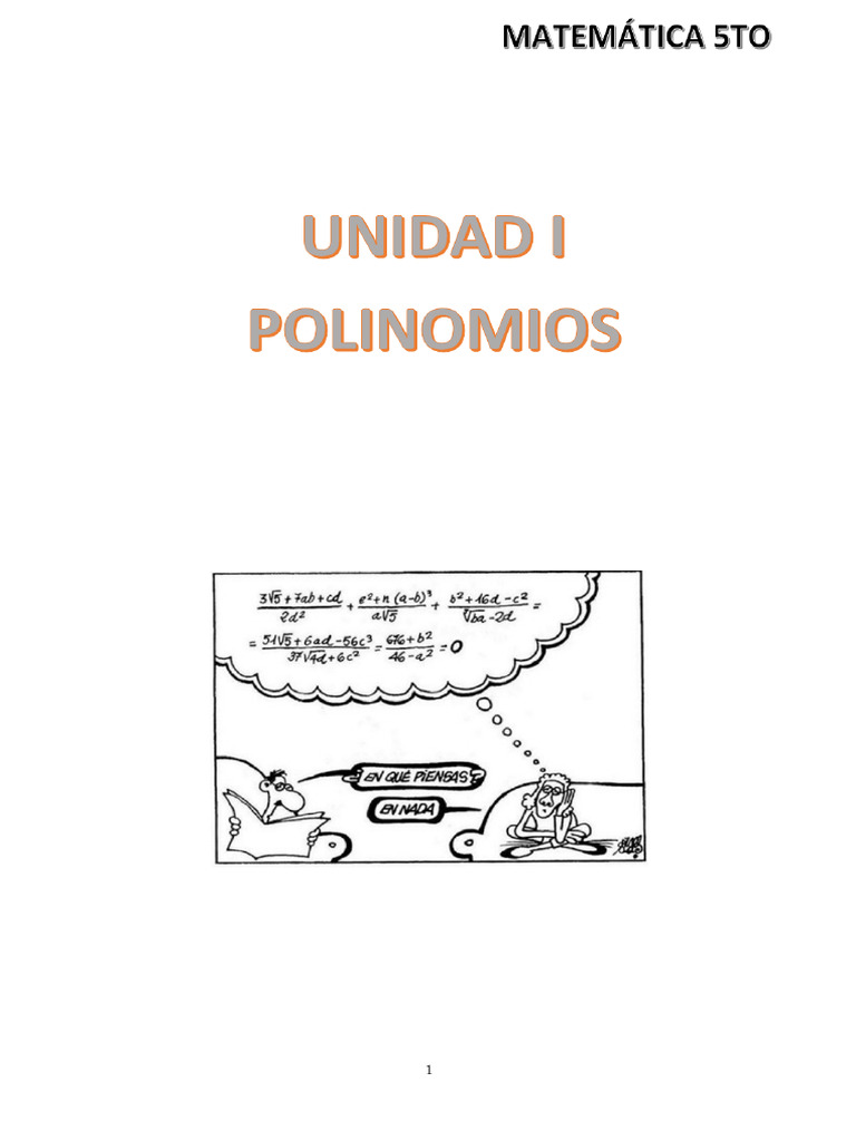 Unidad 1 - Polinomios | PDF | Factorización | Matemáticas