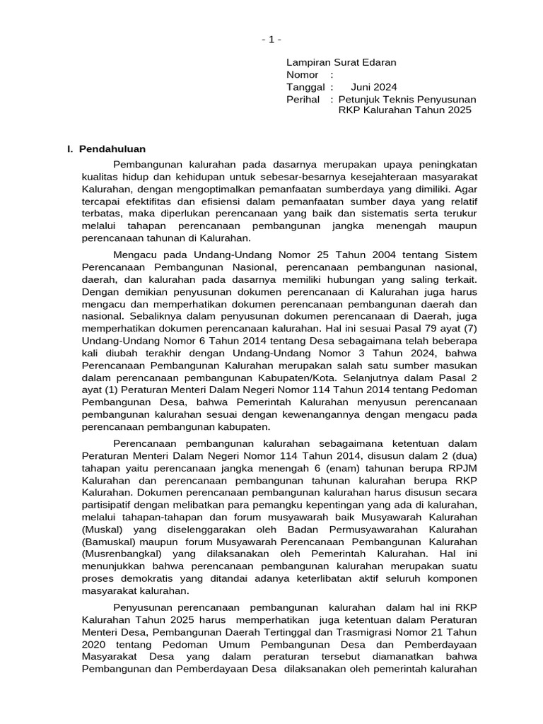 02 Draft SE Pedoman Penyusunan RKPKal 2025 - Lampiran - Final Ok Disesuaikan | PDF | Ilmu Sosial ...