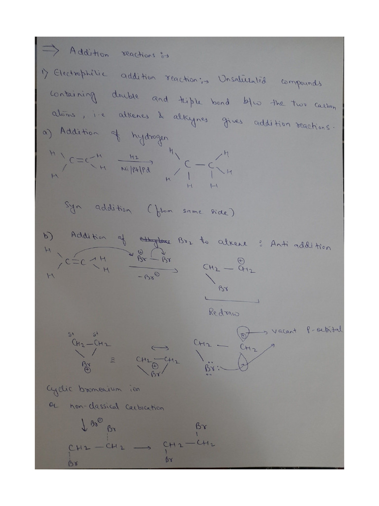 Electrophilic addition reaction | PDF