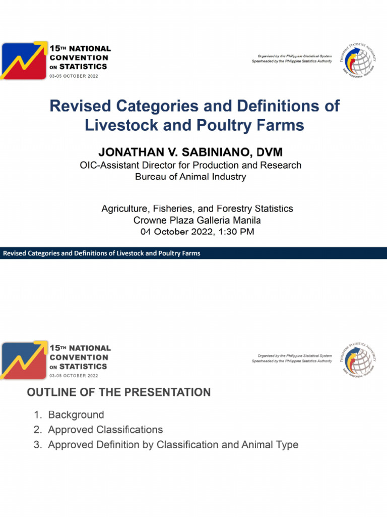 Revision in The Classification of Livestock and Poultry Farms | PDF