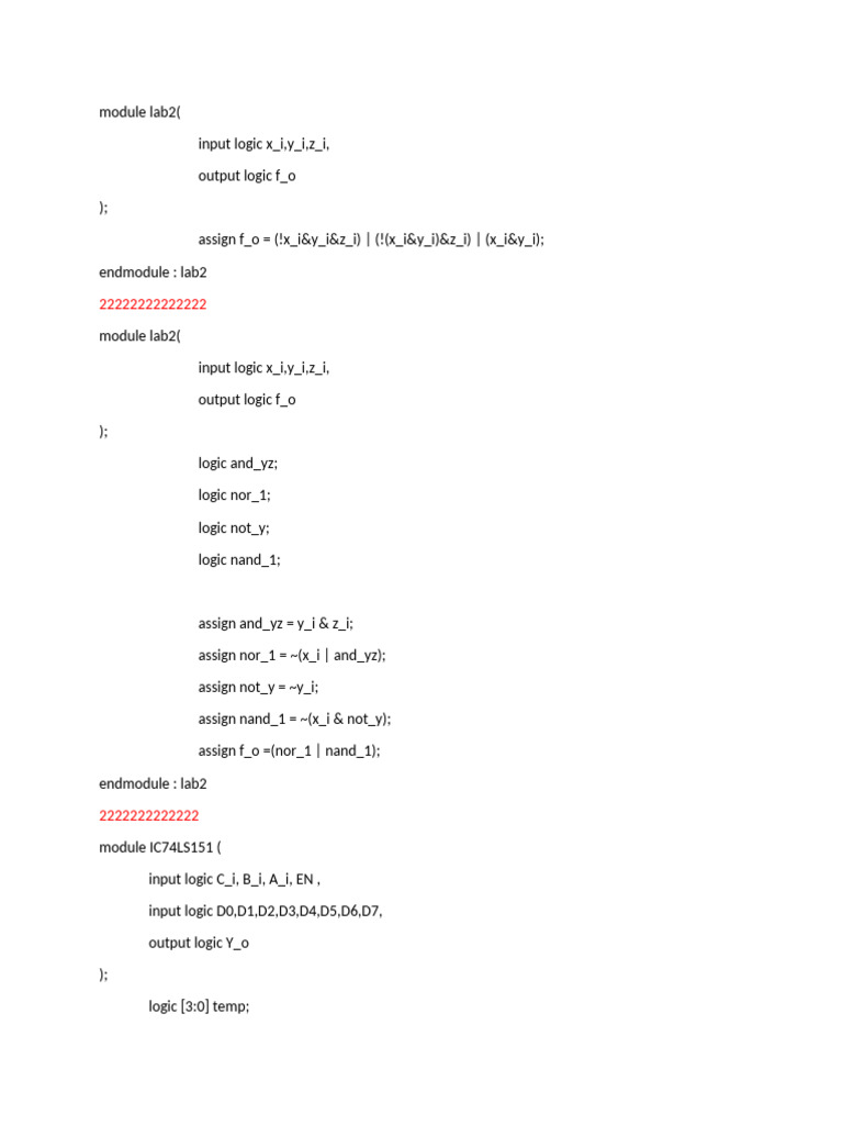 Módulos Verilog de Circuitos Lógicos | PDF