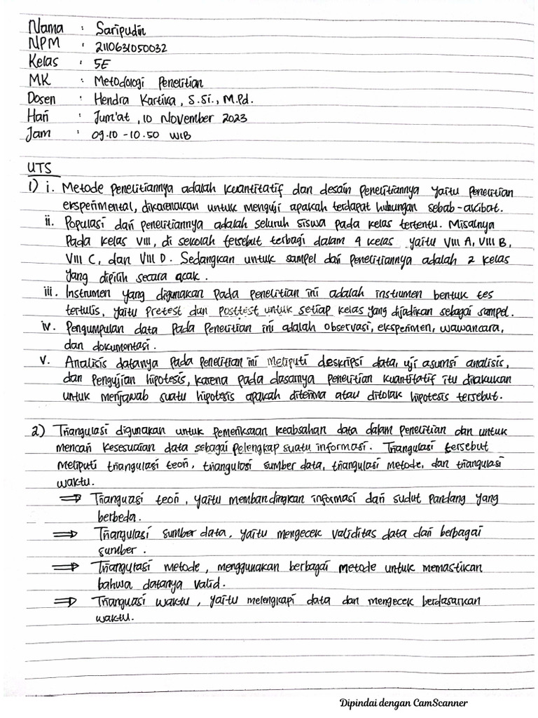 Uts Metlit 032 Saripudin 5e | PDF