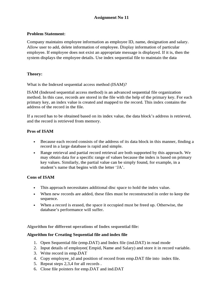 Writeup 11 - Index Seq File | PDF | Database Index | Software Engineering