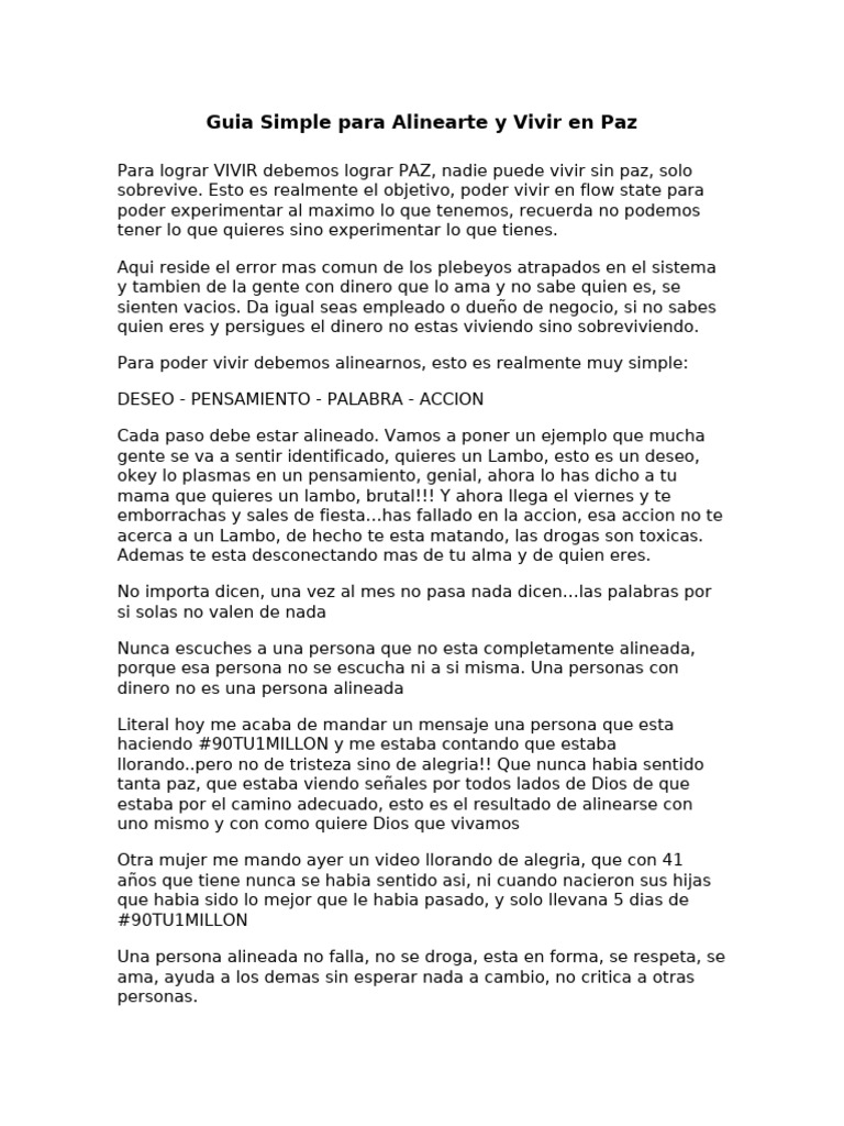7 Guia Simple para Alinearte y Vivir en Paz | PDF