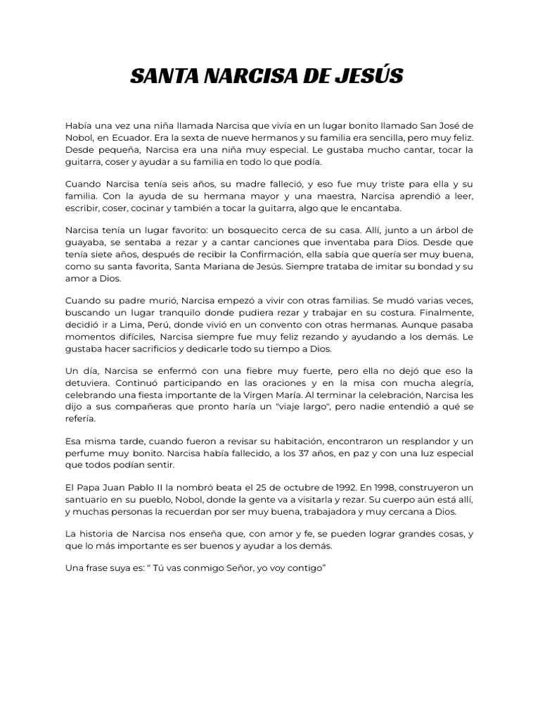 Santa Narcisa de Jesús | PDF | Novela negra, policíaca y suspenso