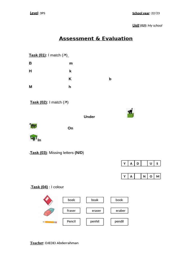Assassment Evaluation U02 | PDF