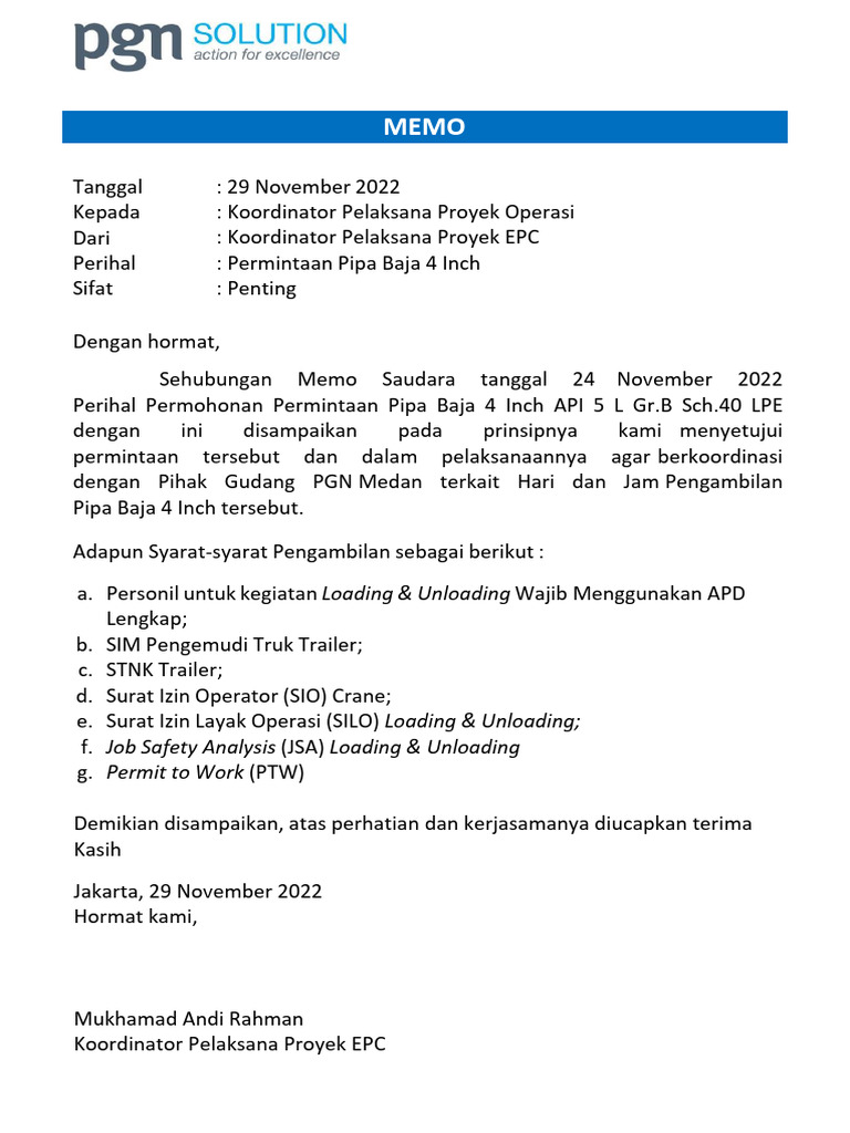 Permintaan Pipa Baja 4 Inch EPC | PDF | Bisnis | Griya & Taman