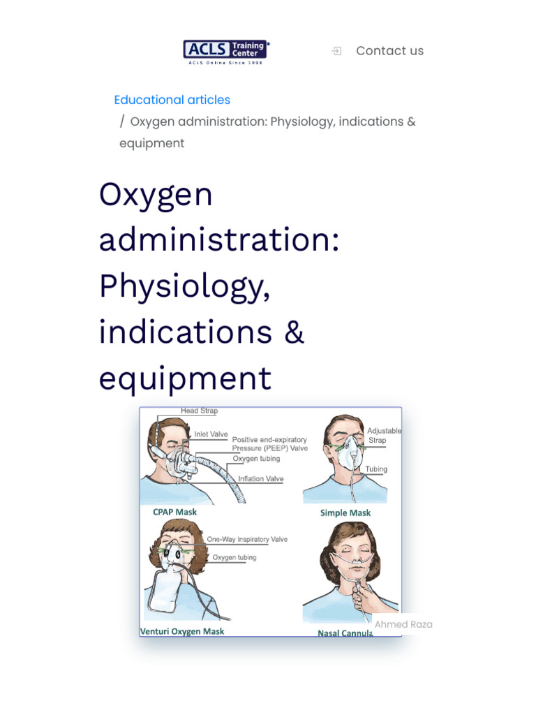 Oxygen Administration - Physiology, Indications & Equipment | PDF ...