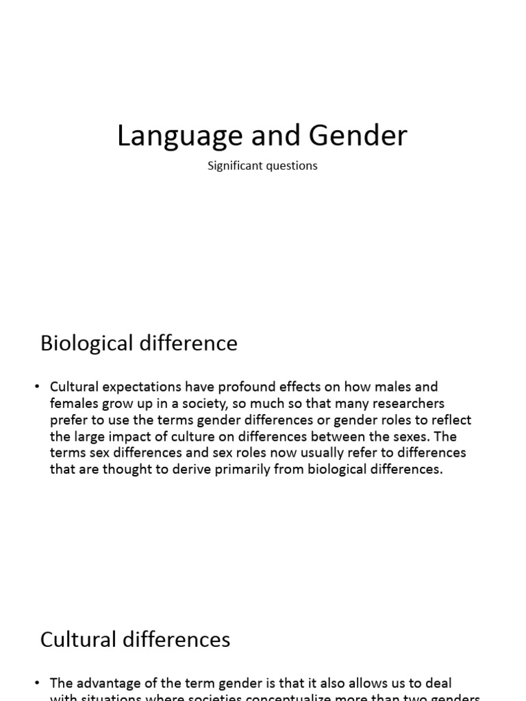 Language and Gender | PDF | Gender Studies | Gender