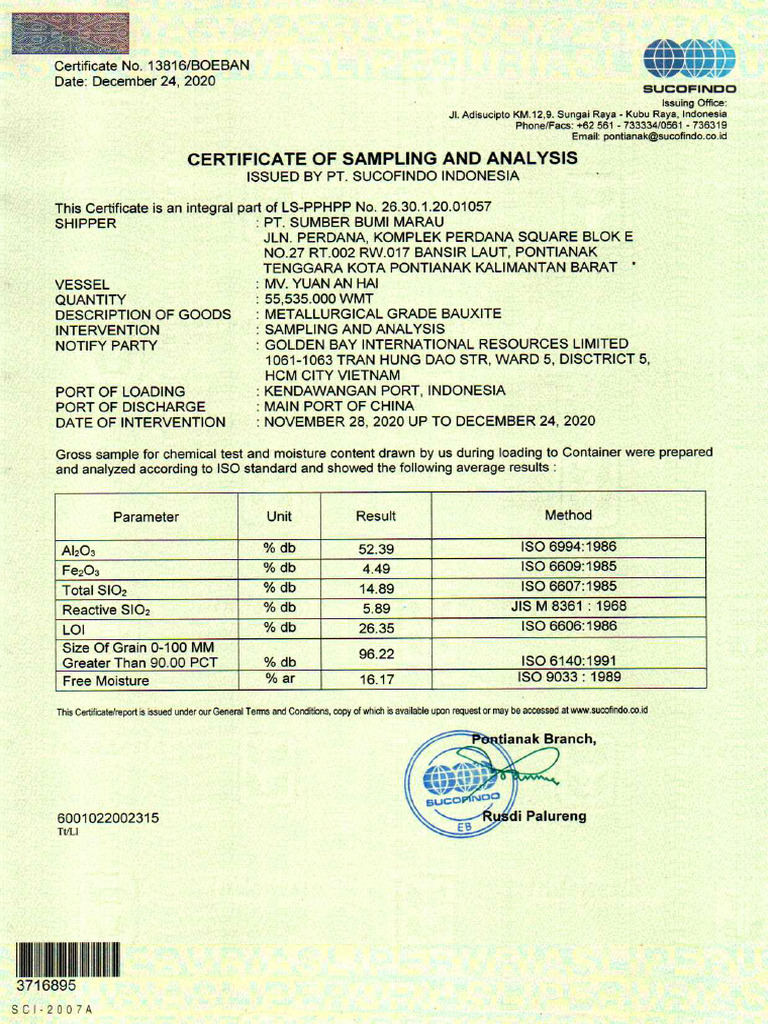 Lab SBM Scofindo | PDF