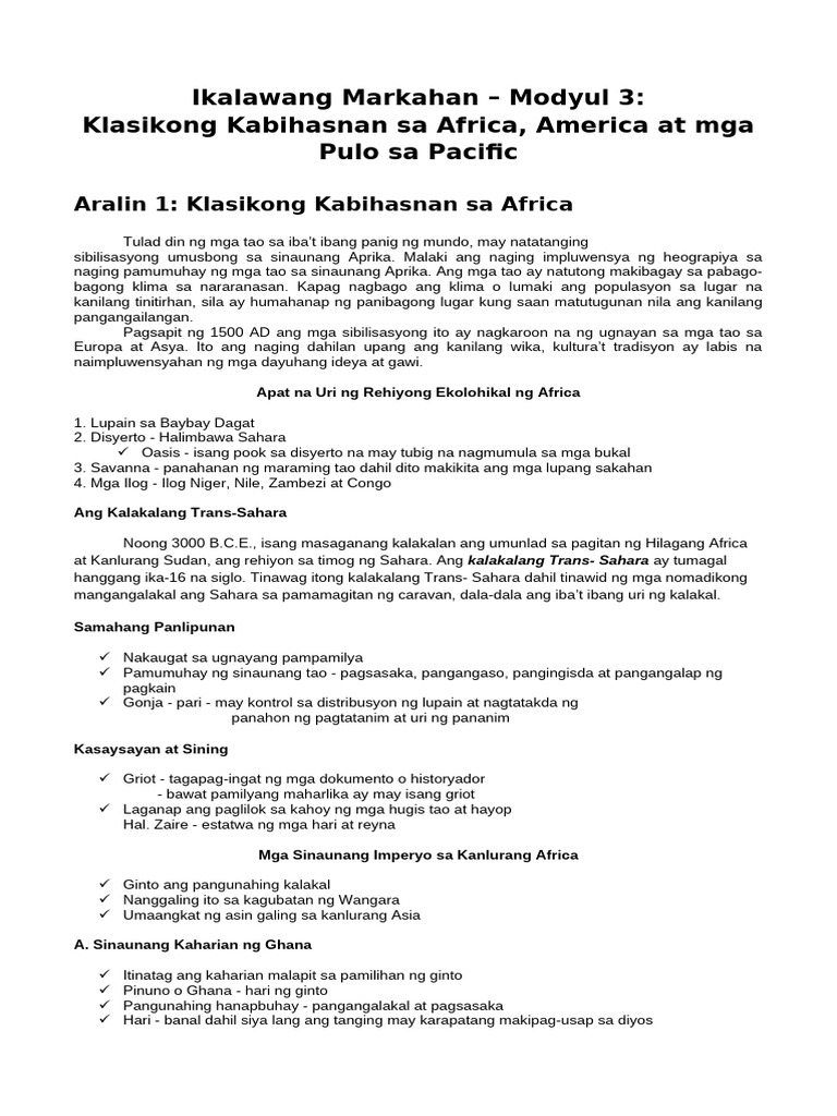 AP 8 Q2 Modyul 3 | PDF