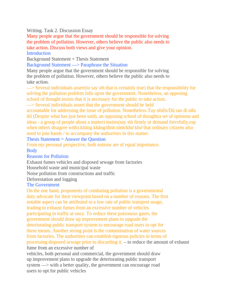 Writing Task 2_Discussion Essay | PDF | Recycling | Natural Environment