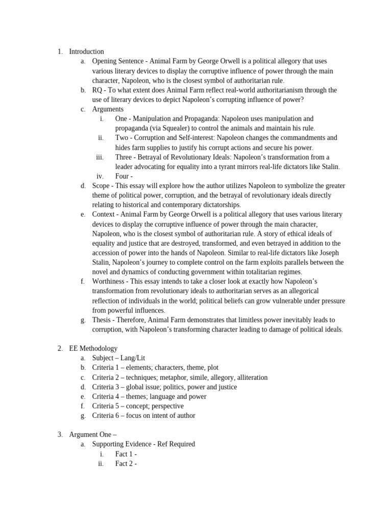 One Page EE Outline | PDF | Philosophy | General Fiction