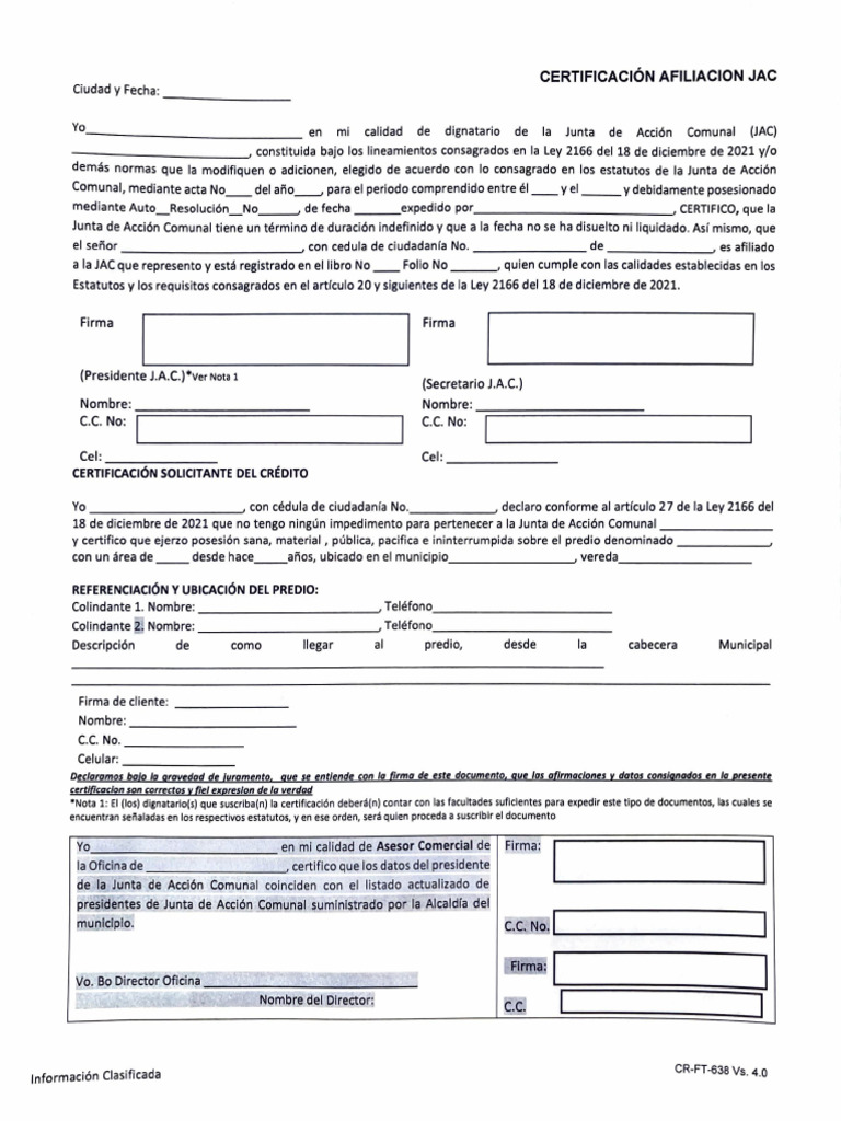 Certificación Afiliación JAC | PDF | Gobierno