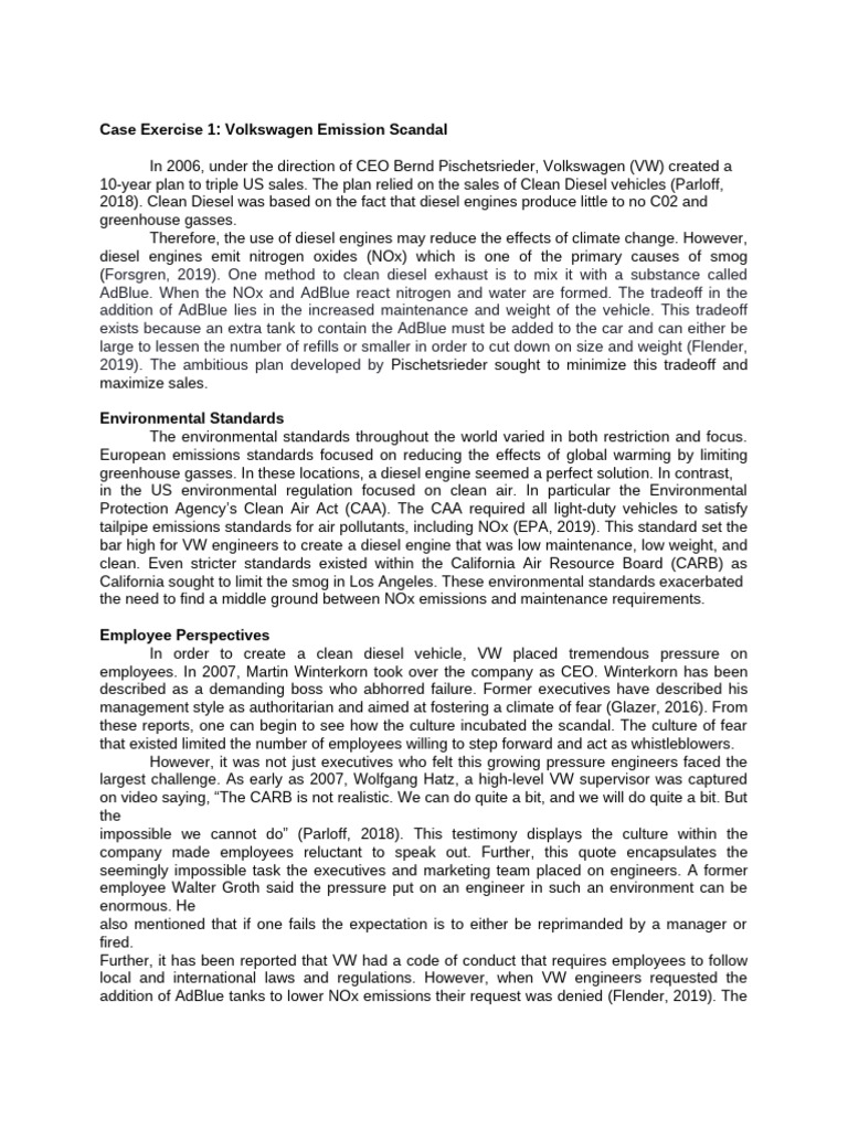 Case Exercise 1 | PDF | Exhaust Gas | N Ox