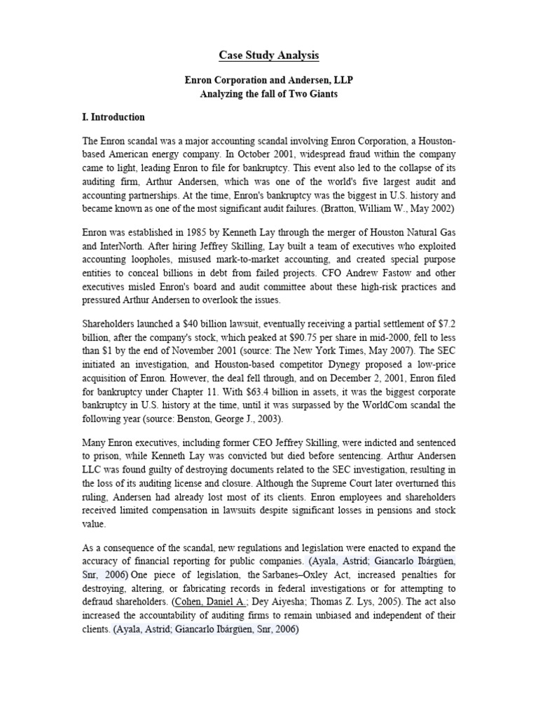 Enron and Andersen: A Scandalous Collapse | PDF | Enron | Audit