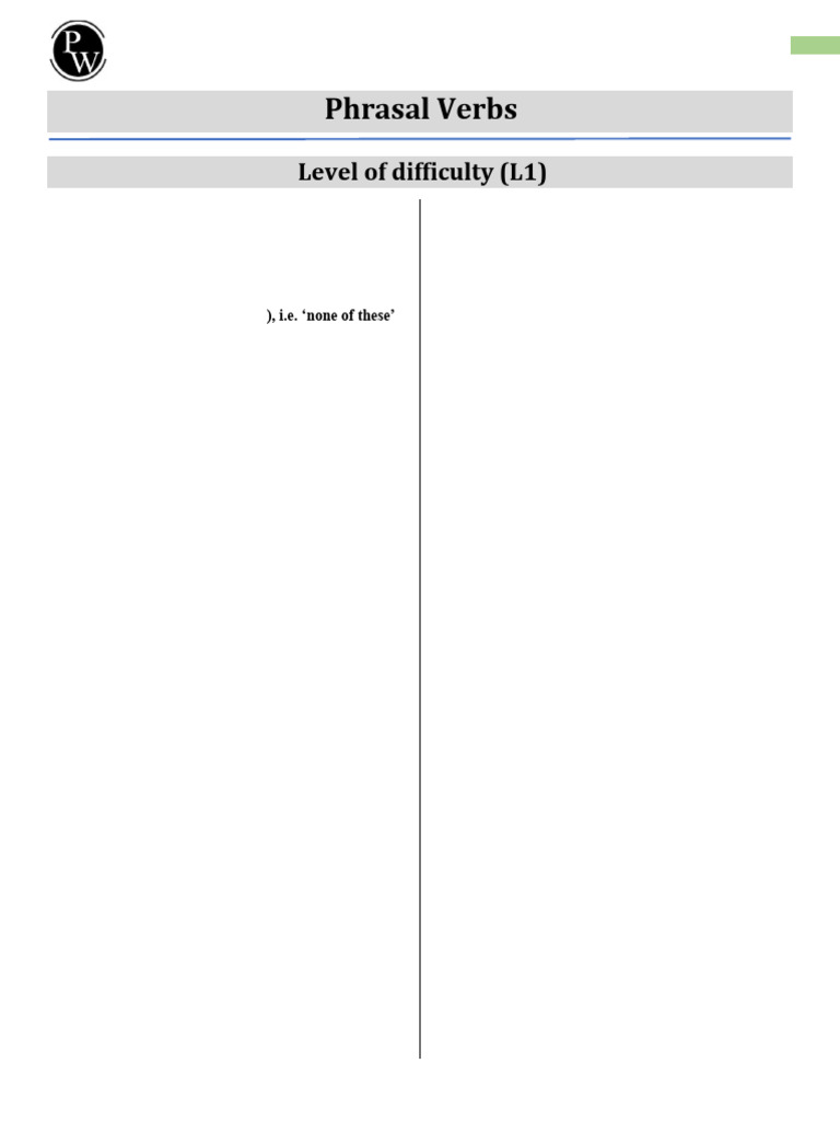 Phrasal Verbs - Chapter Wise PDF (English) | PDF | Phrase