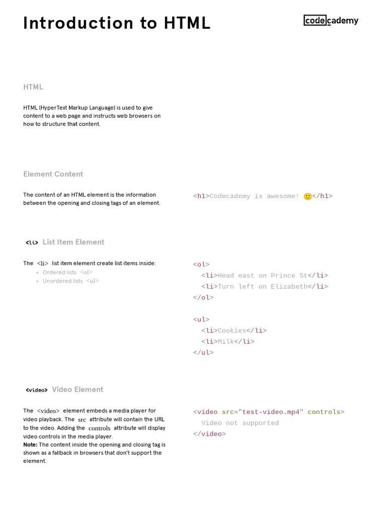 Introduction Tohtml Pdf Html Element Html 2471