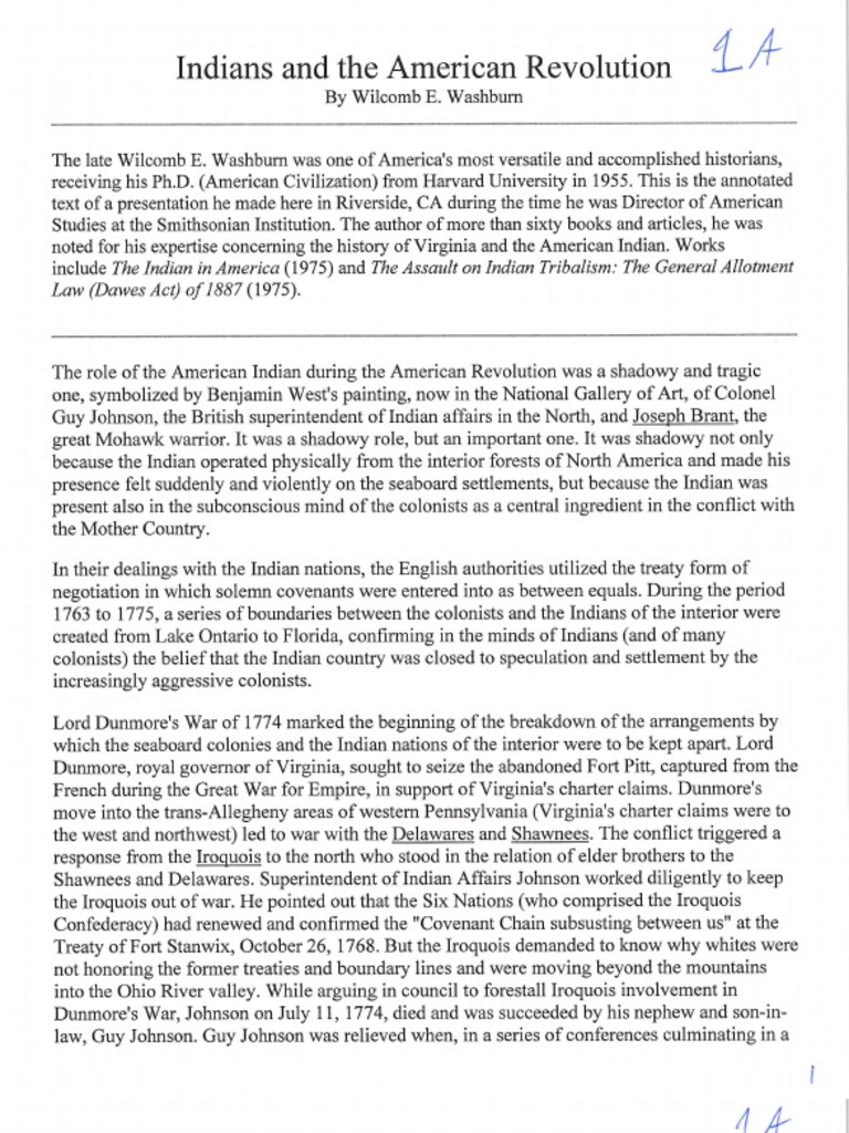 American Revolution Native Americans | PDF