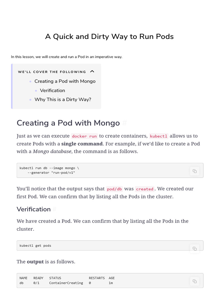 14_A_Quick_and_Dirty_Way_to_Run_Pods | PDF | Computer Architecture | Data Management