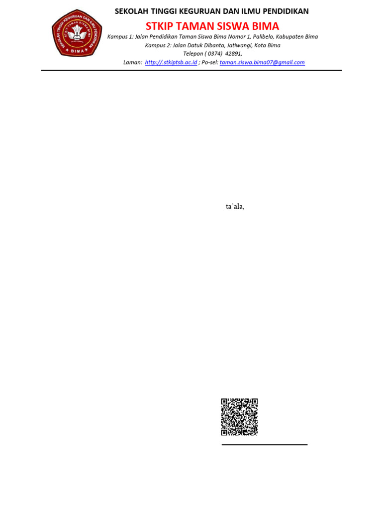 Libur Kuliah STKIP Taman Siswa Bima | PDF