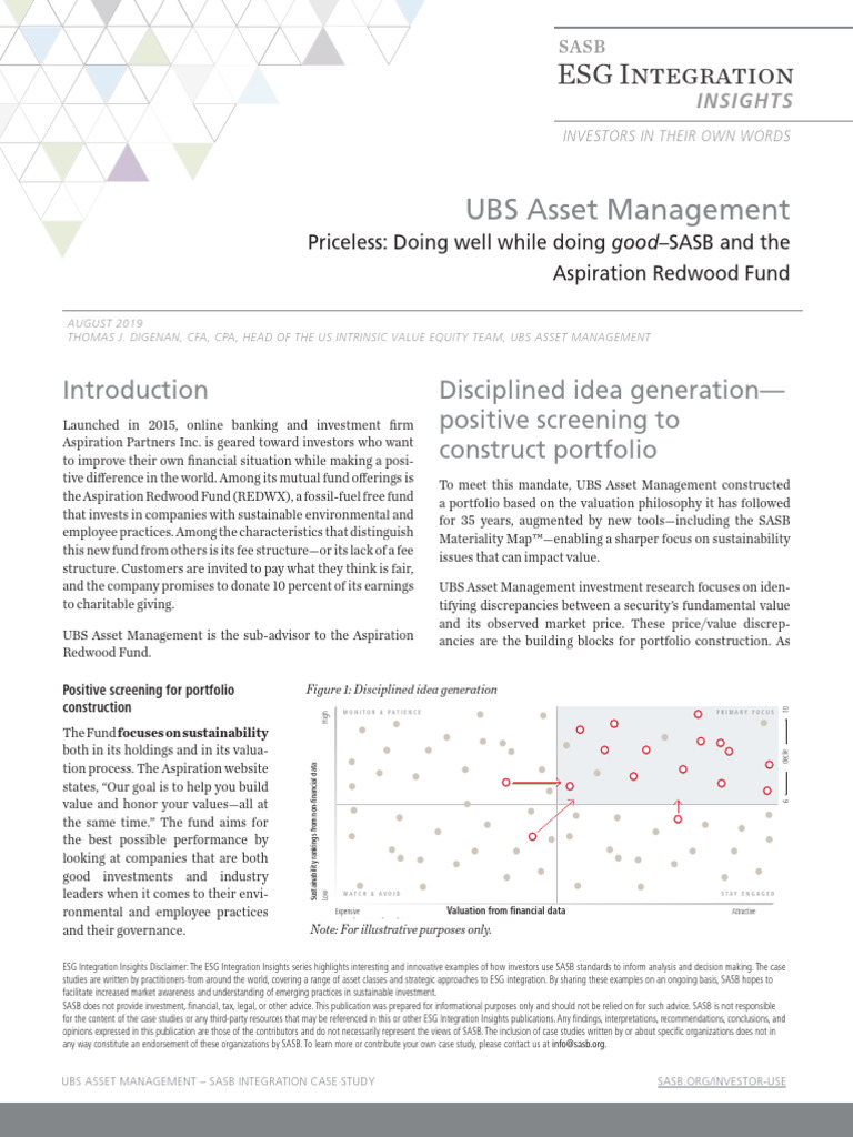 ESG-Integration-Insights-UBS-August2019 | PDF | Investing | Ubs