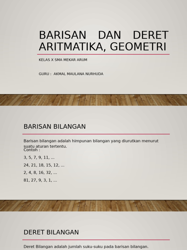 Barisan Dan Deret Aritmatika, Geometri | PDF | Metode & Bahan Ajar