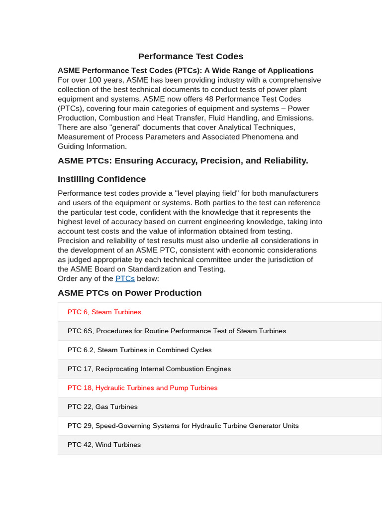 PTC-Performance Test Codes List | PDF | Heat Exchanger | Boiler