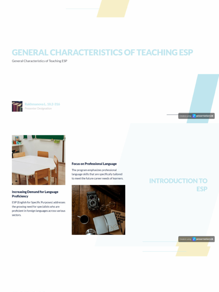 General Characteristics of Teaching ESP | PDF