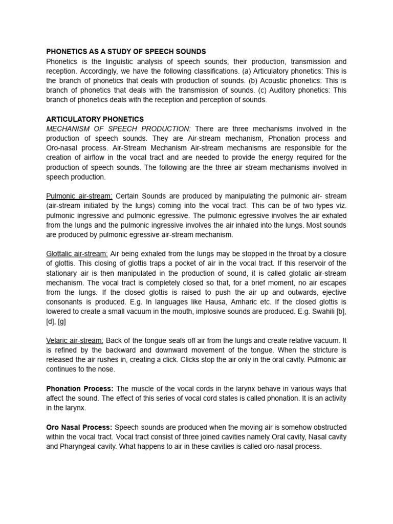 Phonetics Study Material | PDF | Syllable | Phonetics
