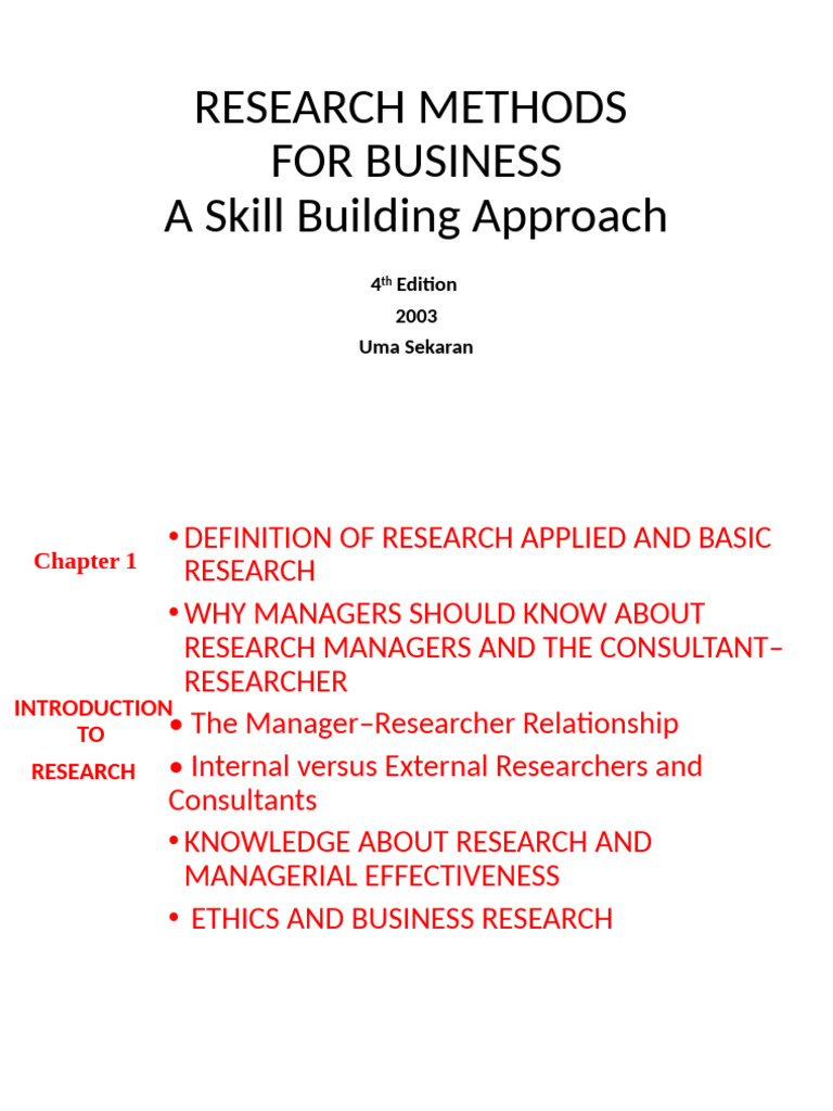 Ch.1 Research Methods Lectures | PDF | Knowledge | Basic Research