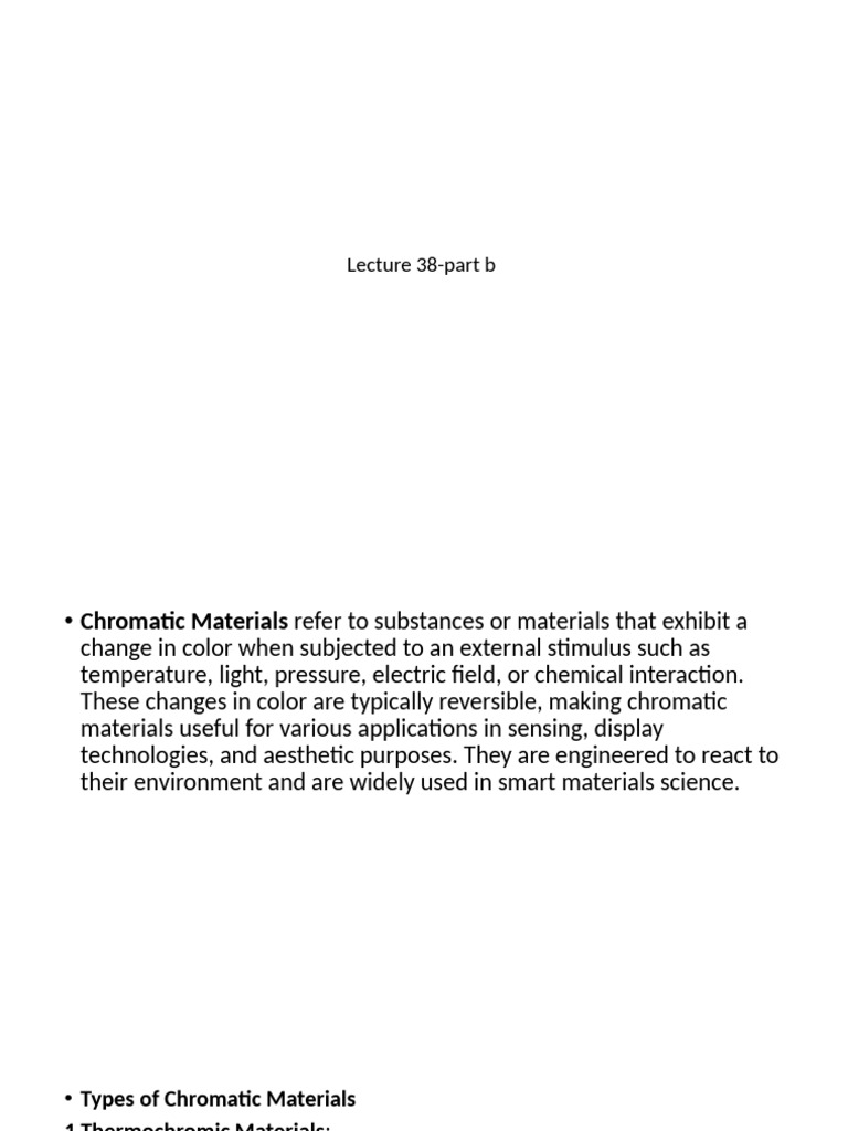 Understanding Chromatic Materials | PDF | Chemistry | Materials