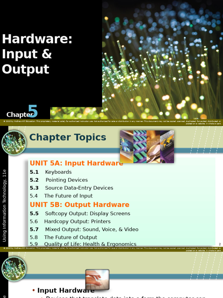 Input and Output Hardware Overview | PDF | Computer Keyboard | Computer ...