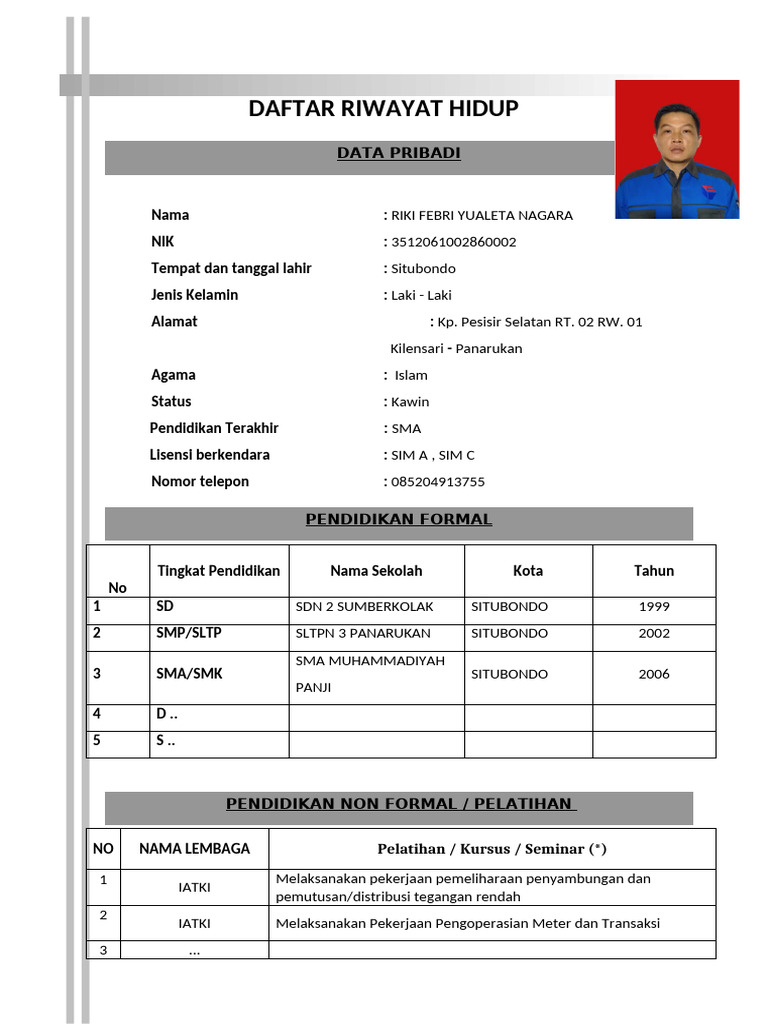 CV Riki Febri: Teknisi Listrik Berpengalaman | PDF