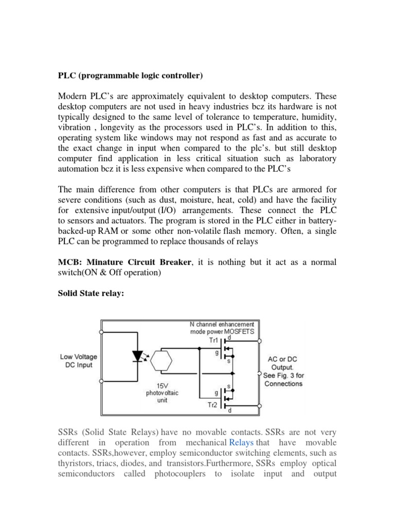 PLC (Programmable Logic Controller) : Relays | PDF | Programmable Logic Controller | Relay