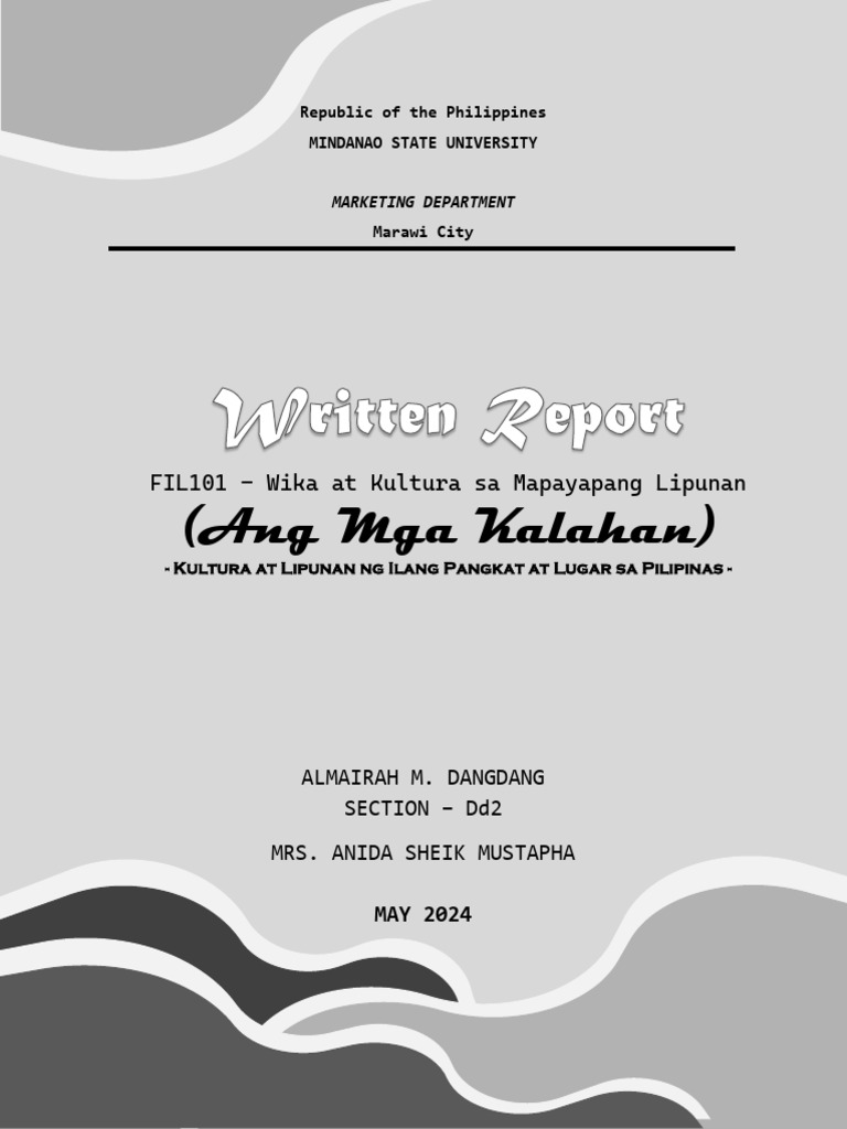 FIL101 Written Report | PDF