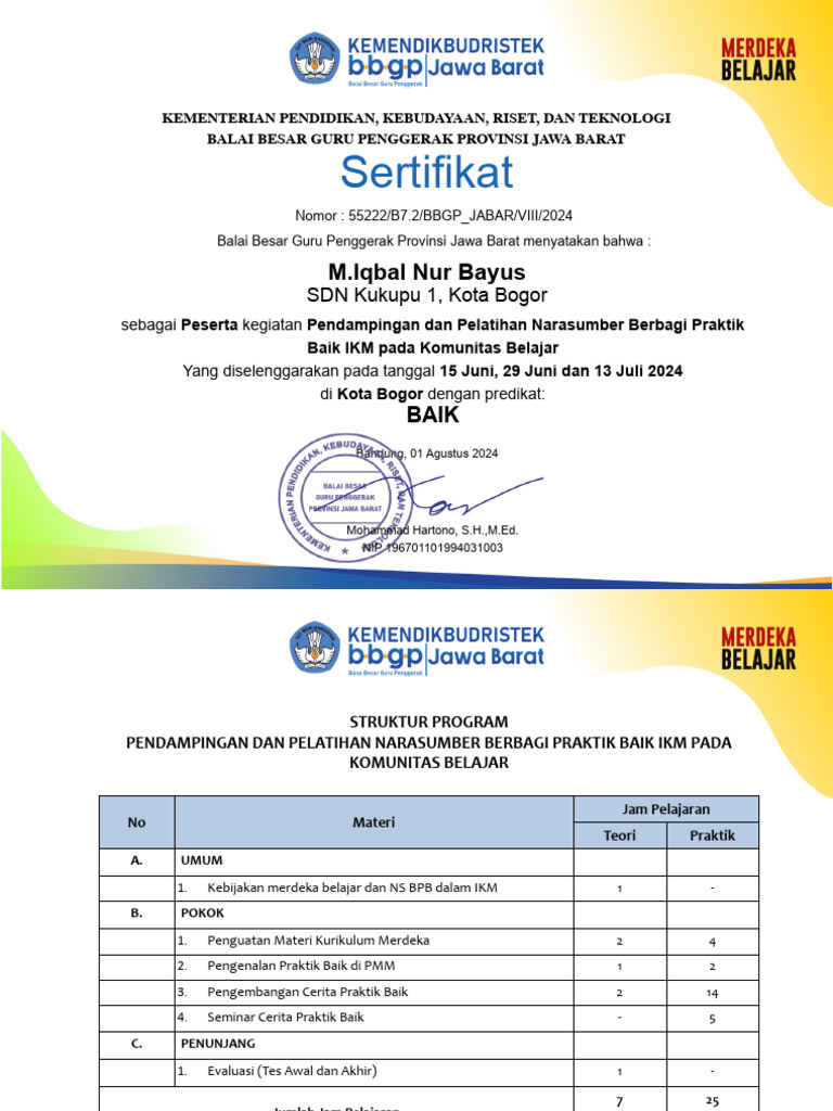 Sertifikat M.iqbal Nur Bayus-1 | PDF