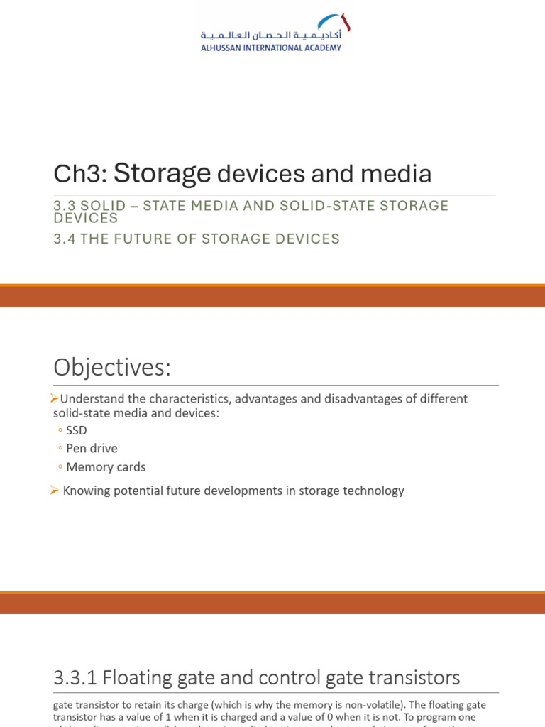 IGCSE_ICT_3.3-3.4 | PDF | Solid State Drive | Computer Data Storage