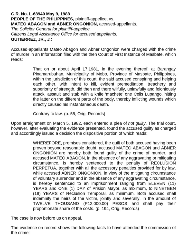 Justifying - People v. Abagon | PDF | Witness | Plea