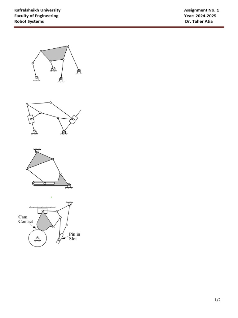 Assignment No.1 - Robot Systems 2024-2025 | PDF