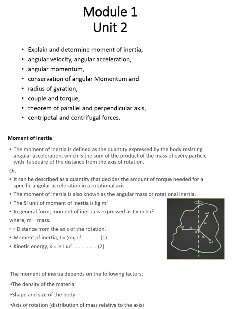 Moment of inertia | PDF | Rotation Around A Fixed Axis | Space