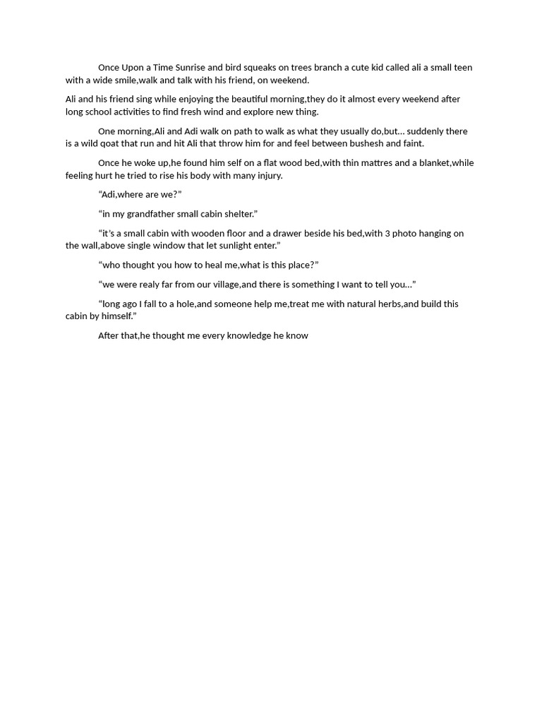 Ali's Adventure: A Morning Mishap | PDF | Home & Garden | Young Adult