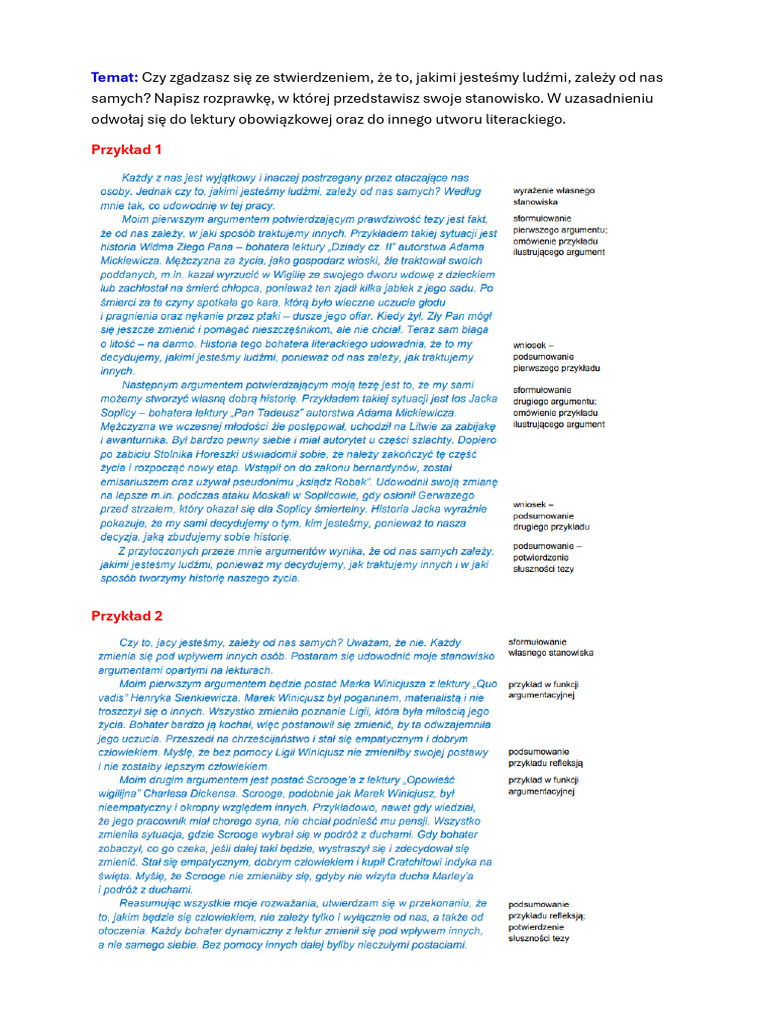 Przyklady_prac___egz._rozprawka_-_cz._2 | PDF