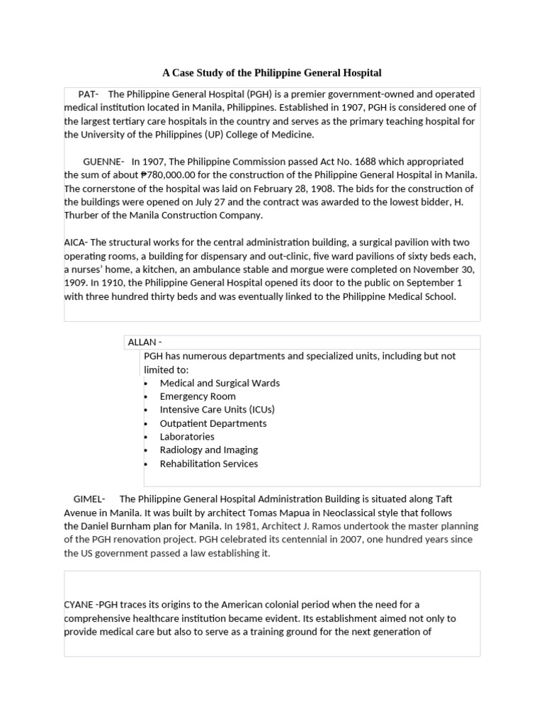 A Case Study of The Philippine General Hospital | PDF | Health Care ...