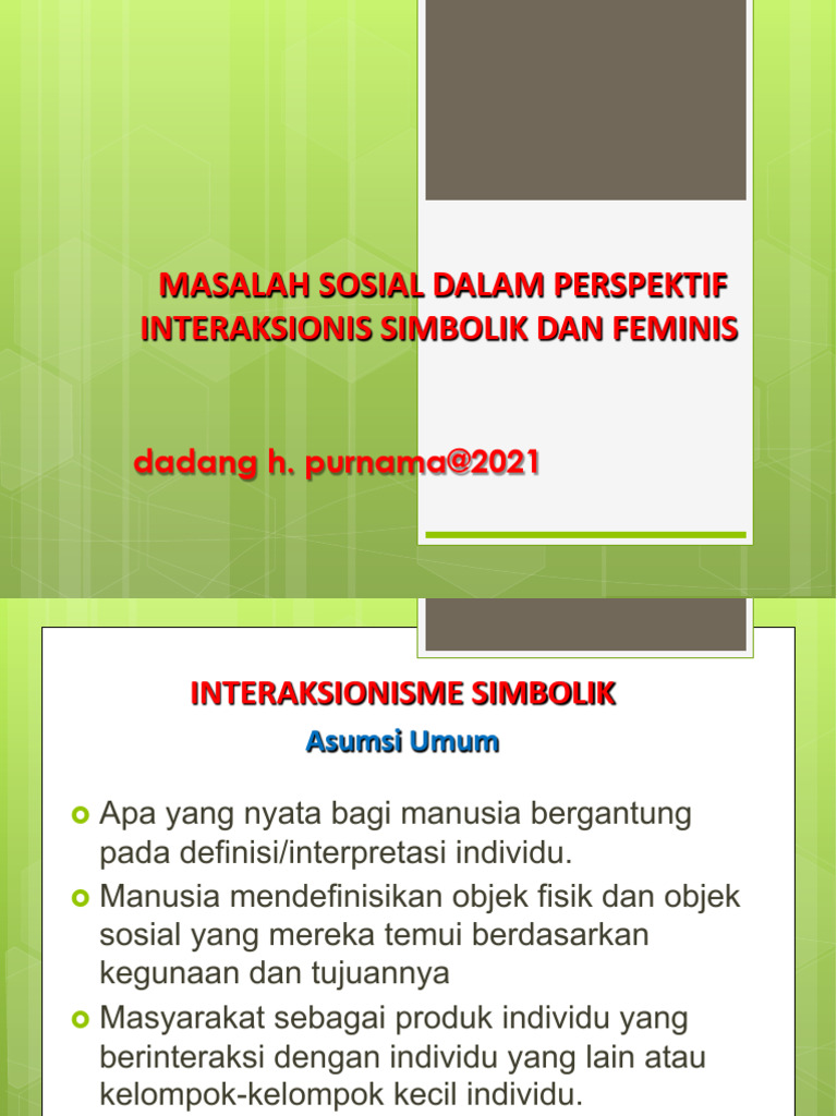 Interaksionisme Simbolik Dan Feminisme | PDF