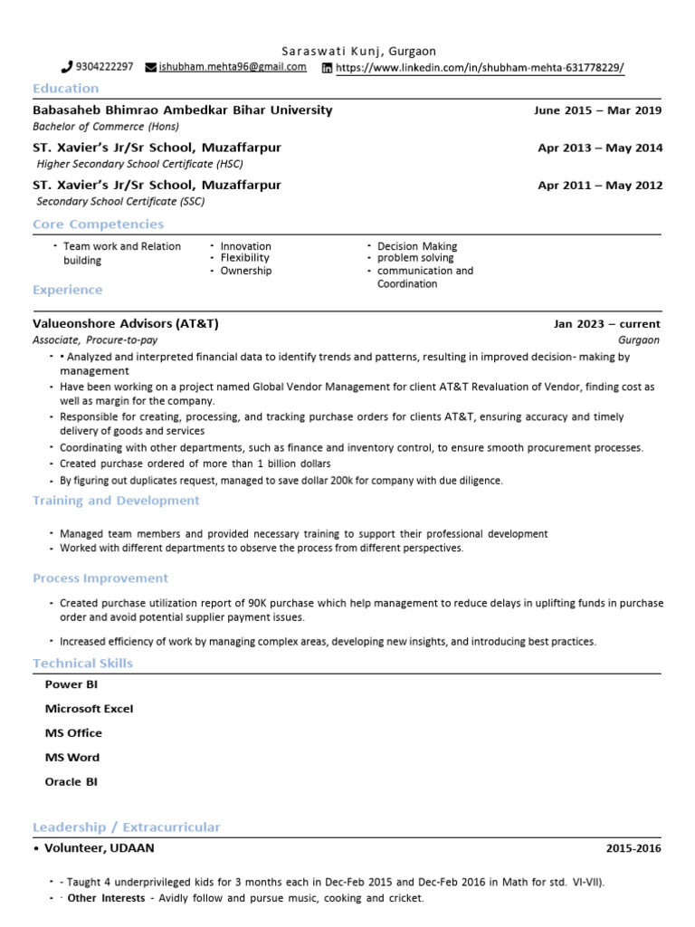 Shubham Mehta's Professional Profile | PDF | Business