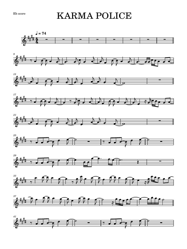 Karma Police Eb Score | PDF