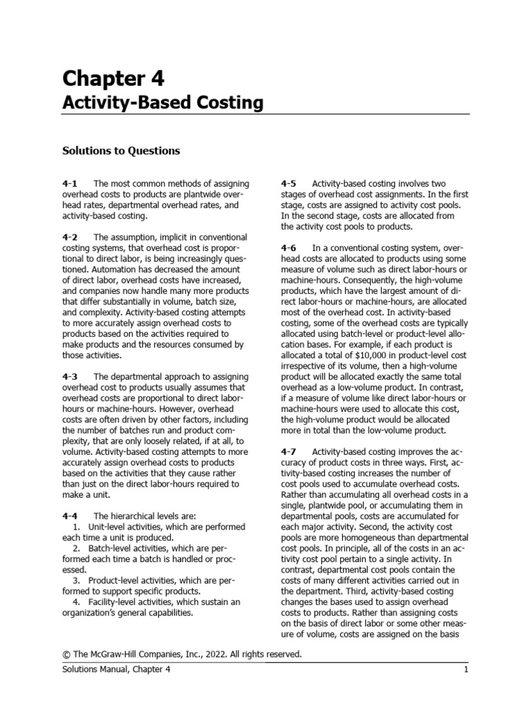 Capitulo 8 Activity Based Costing - Compressed | PDF | Business | Economies